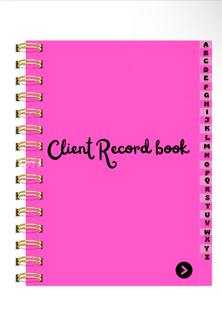 LASH TECH CLIENT RECORD BOOK
