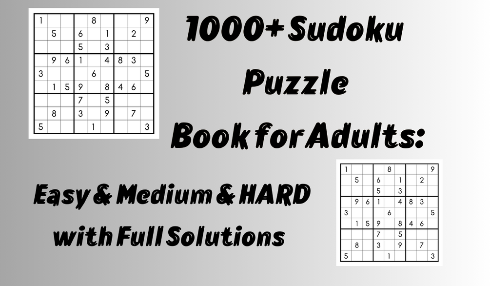 1000+ Sudoku Puzzle Book for Adults:Easy & Medium & HARD with Full ...