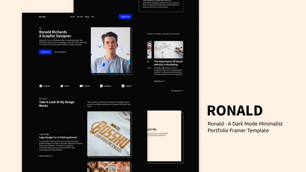 Ronald - Framer Portfolio Template