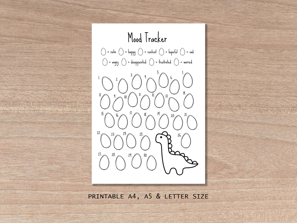 Dinosaur Mood Tracker | Daily Mood Tracker | Journal Template ...