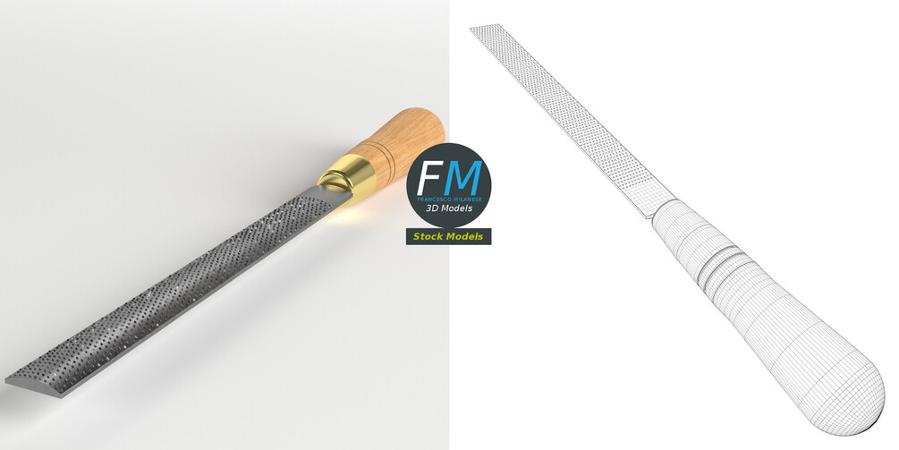 3D MODEL - Half round rasp