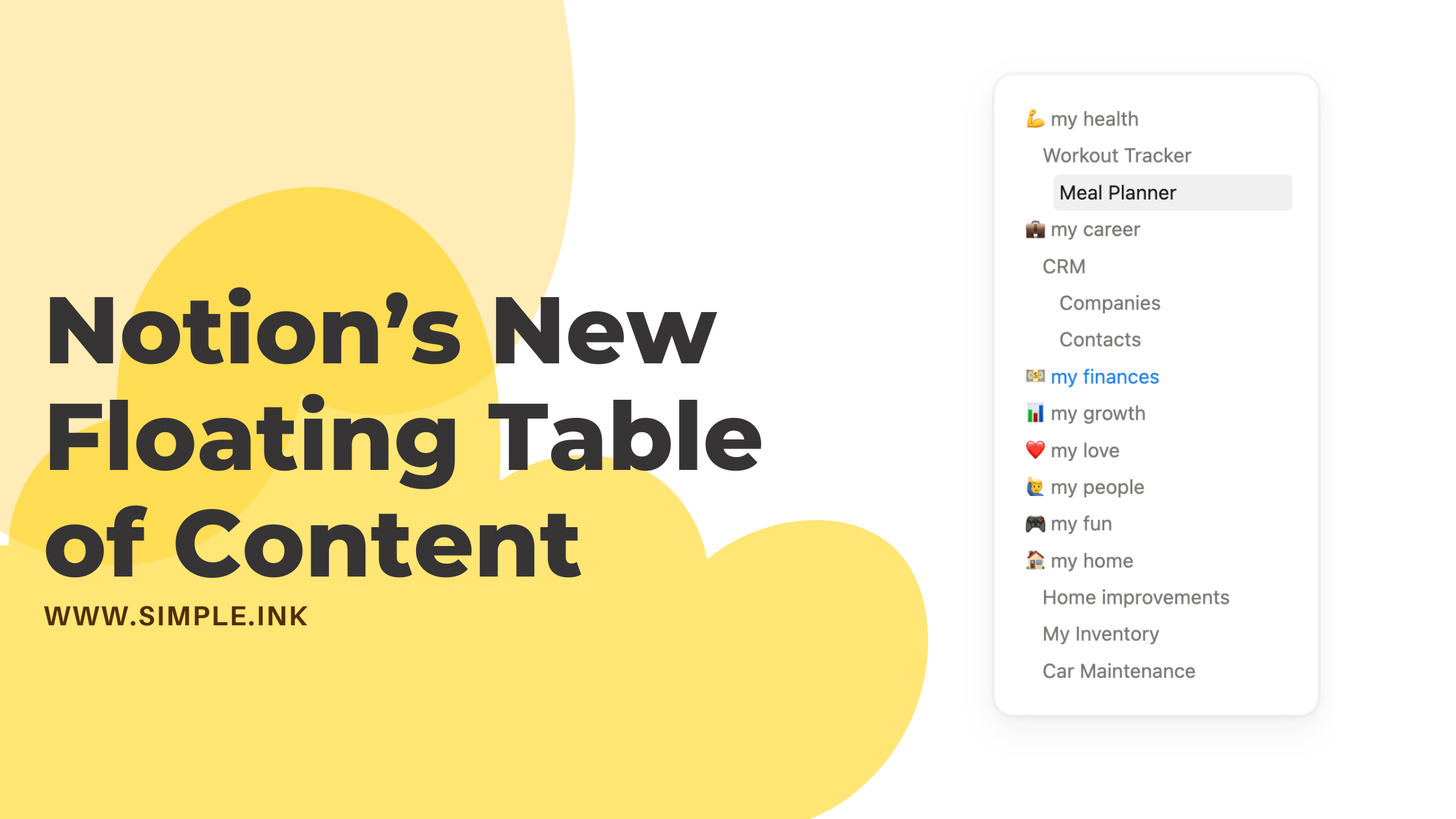 Notion's New "Floating" Table of Content Feature - Daniel Marthi