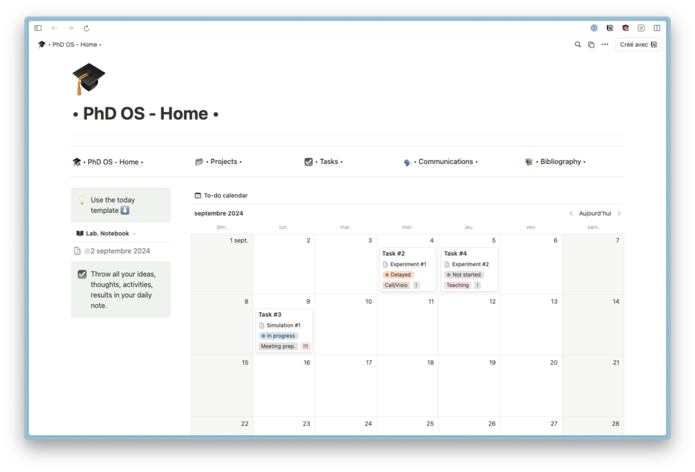 PhD OS - A Notion template to make your PhD easy