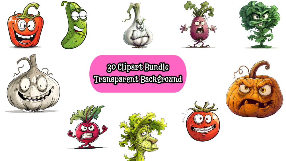 Cartoon Vegetables Bundle PNG