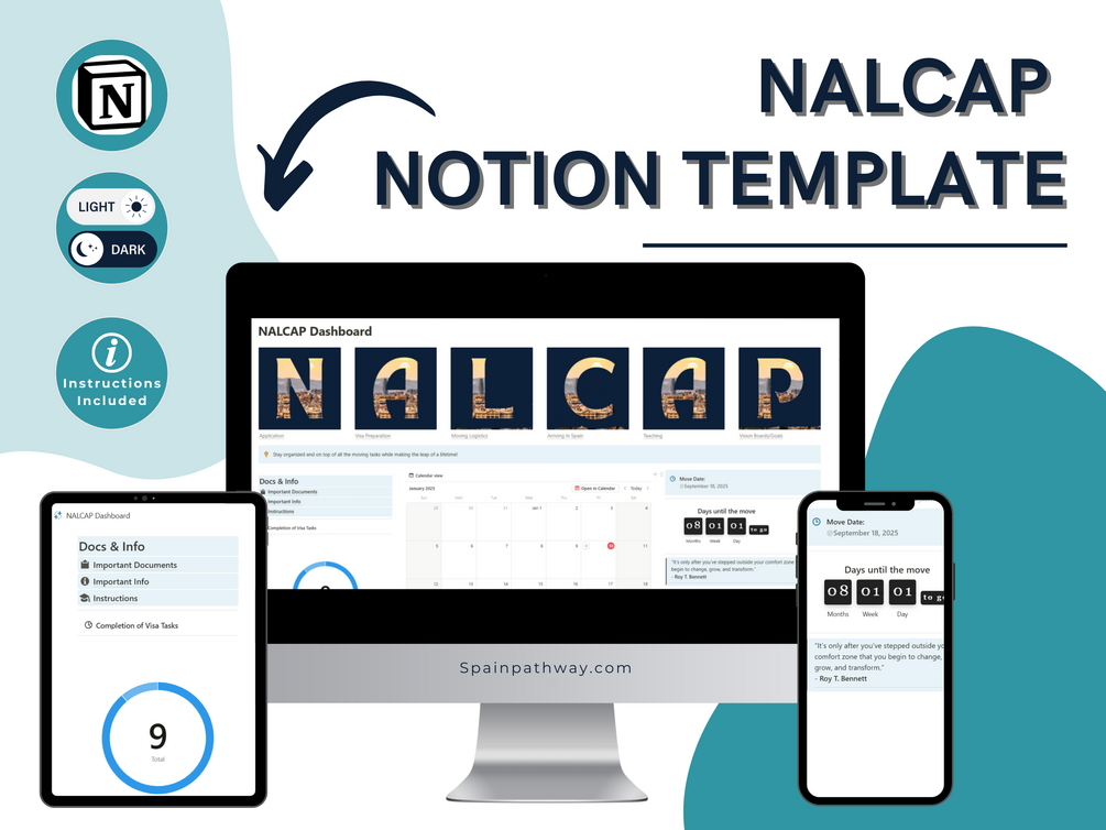 Ultimate NALCAP Move Abroad Notion Template for Teaching English in ...