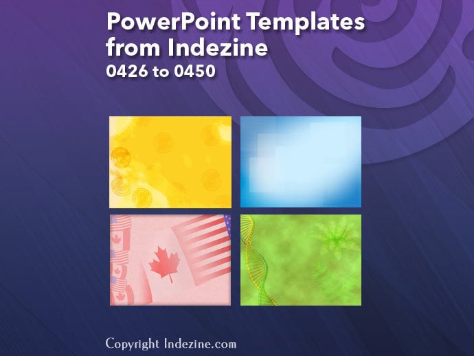 PowerPoint Templates from Indezine 018: Designs 0426 to 0450