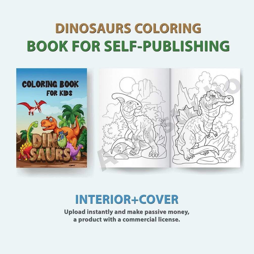 Dinosaurs Coloring Sheets Book | Amazon KDP Interiors for SELF ...