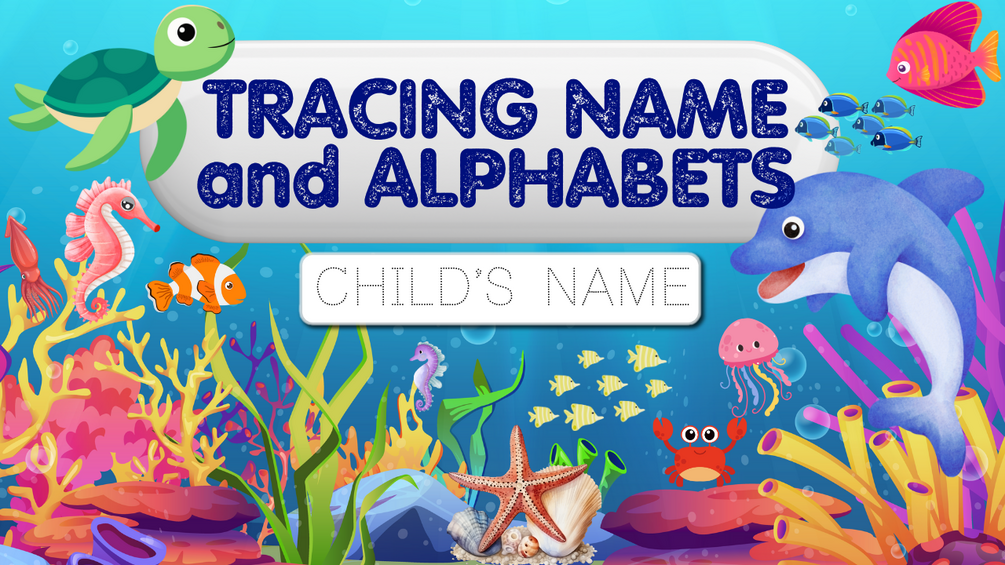 Tracing Name and Alphabets - Editable in Canva