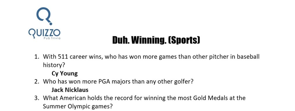 General Knowledge: Duh. Winning. (Sports)