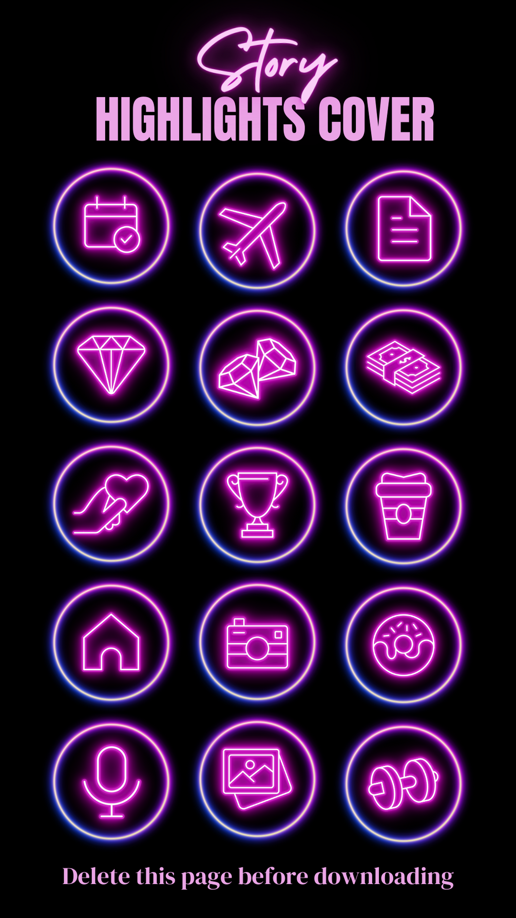 15 Neon Purple Instagram Highlight Covers