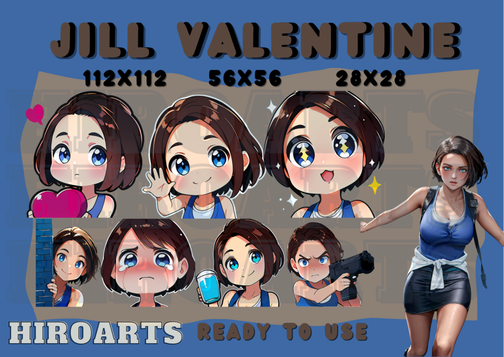 Resident Evil Jill Valentine Emote Set, Jill Emote Package, Resident ...