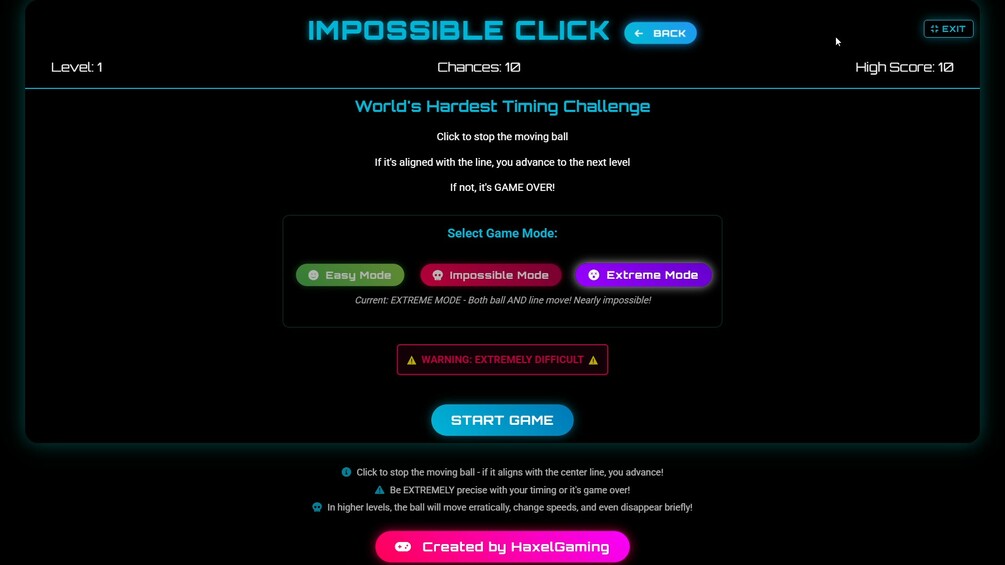Impossible Click - Hardest Game In World