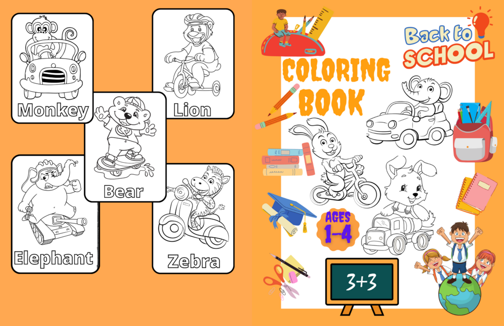 coloring books for kids ages 1-5 Colour 25 Templates back to school