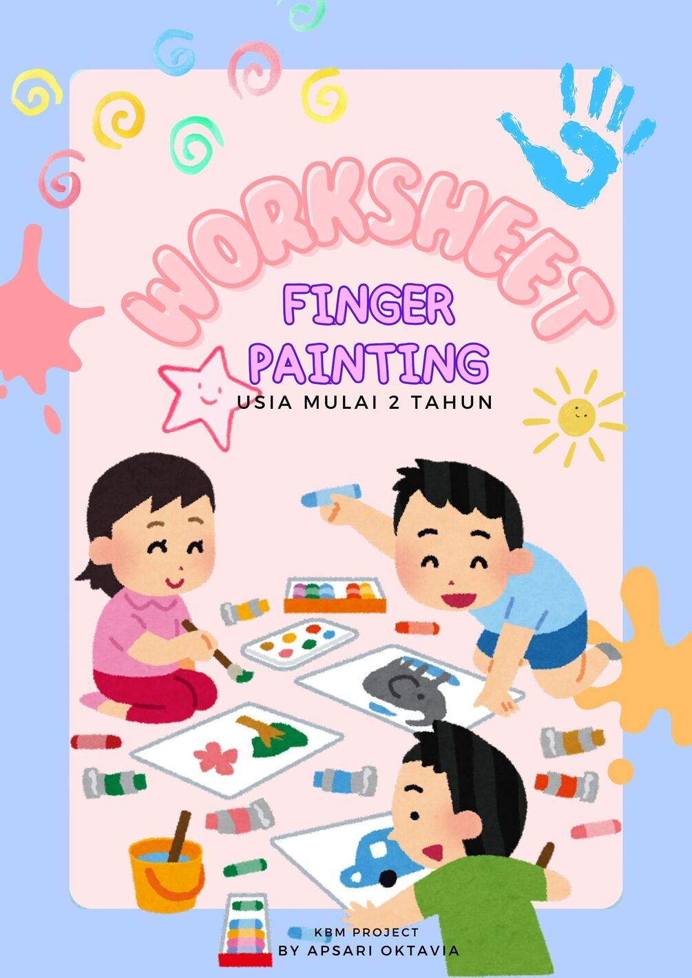 Coloring and finger painting Worksheet