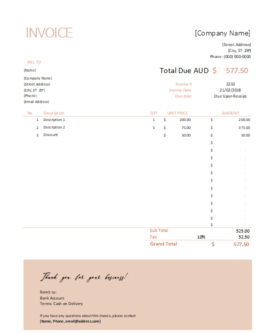 Simple Invoice Template | Quotation Template | Statement Template ...