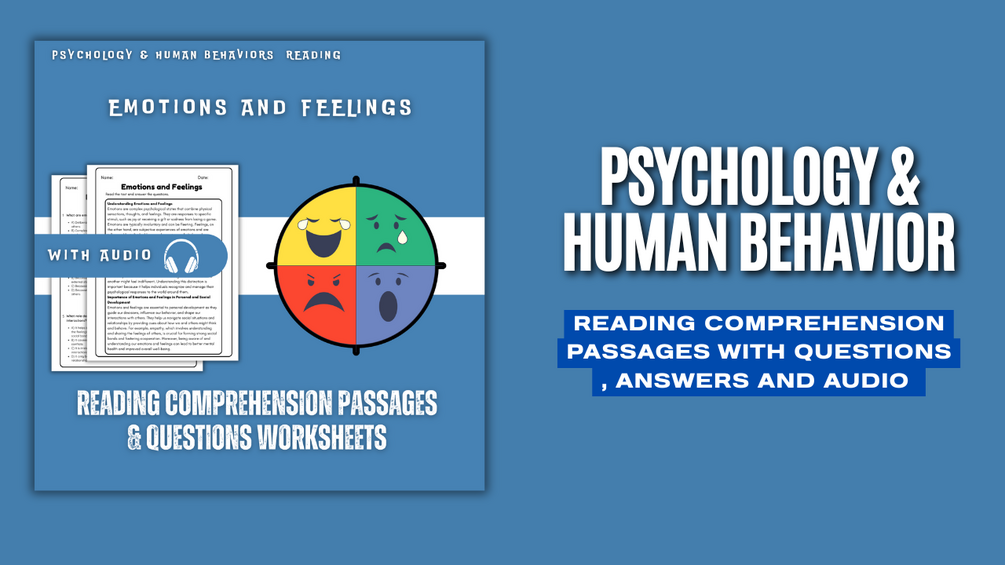 Emotions and Feelings - Psychology Reading Comprehension Passages ...