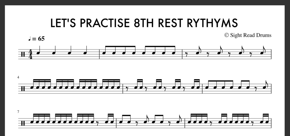 Let's Practise 8th Rest Rhythms