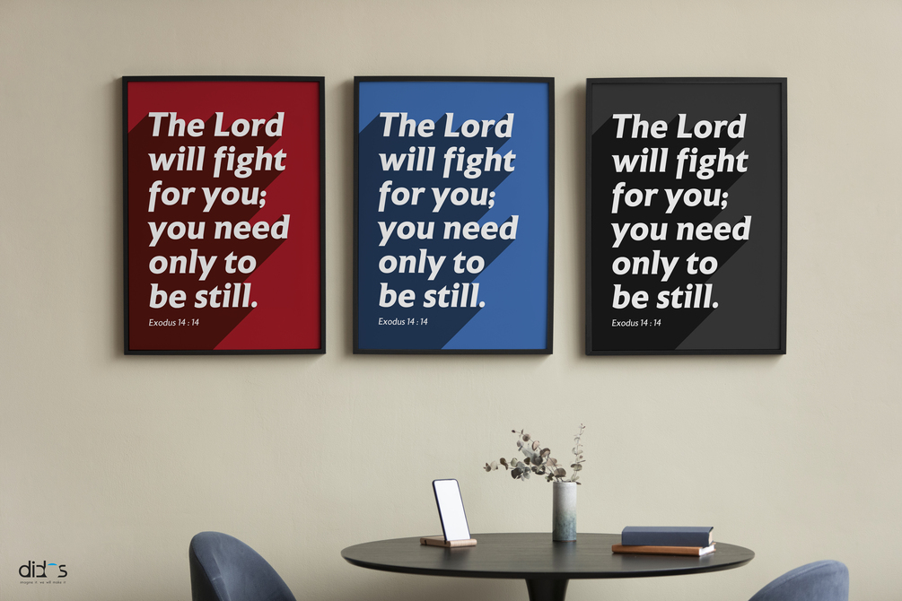 Exodus 14 : 14 -The Lord will fight for you - Modern Christian Wall Art ...