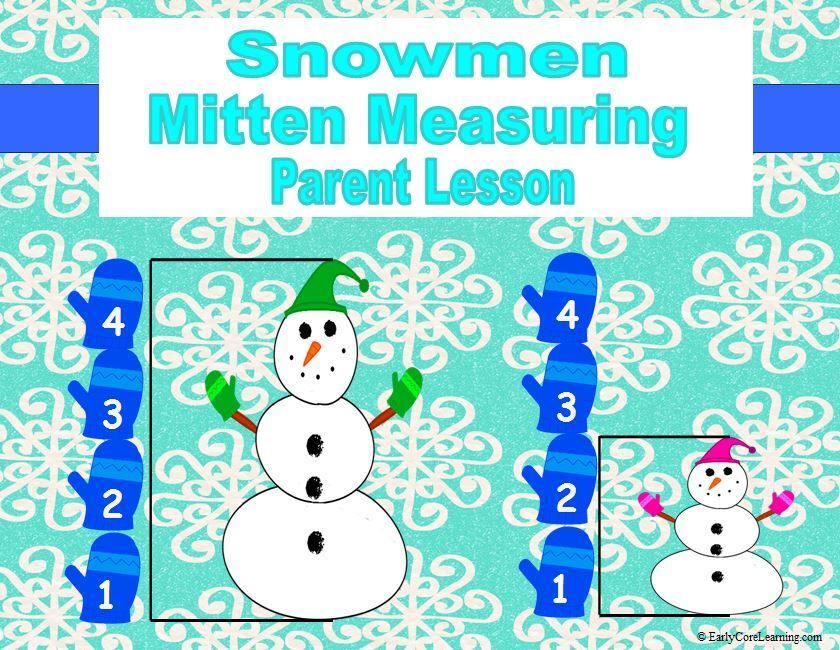 Snowmen Mitten Measuring (Parent Lesson)