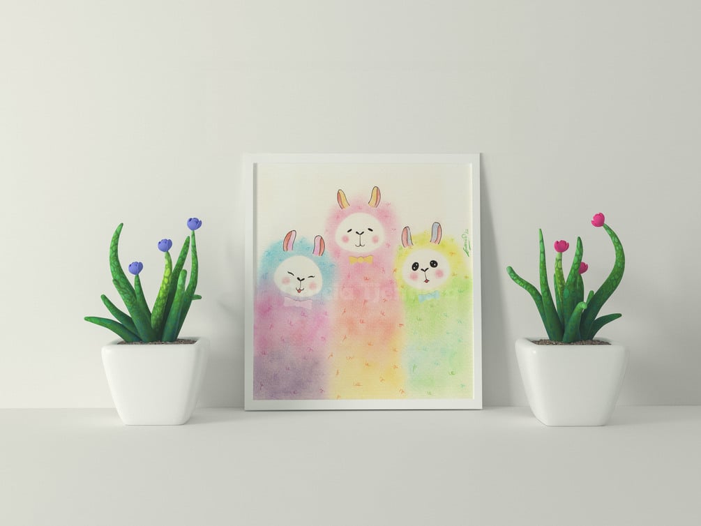 Rainbow Alpacas - Printable Instant Download