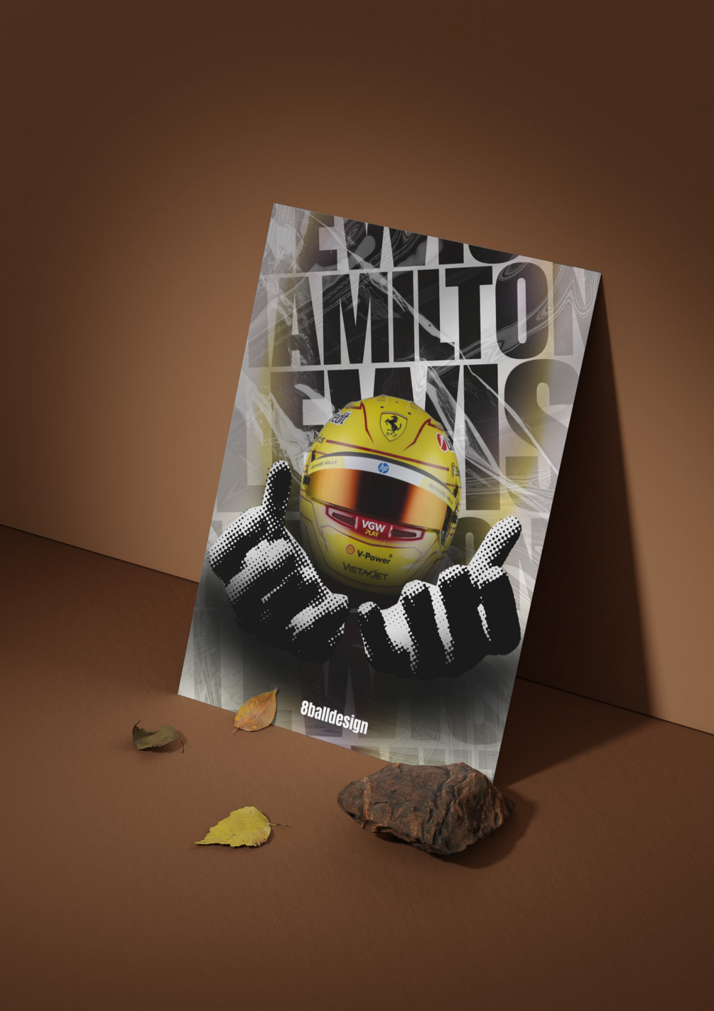 Formula 1 Driver Helmet Poster - Lewis Hamilton