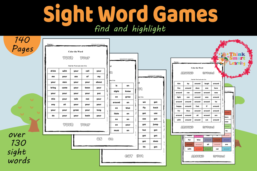 Printable Kindergarten Sight Words find & highlight