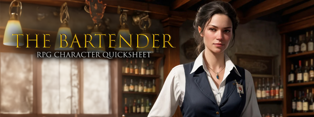 RPG Character NPC Quicksheet: Bartender