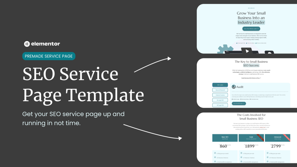 Premade | SEO Service Landing Page Template for Elementor Pro & WordPress