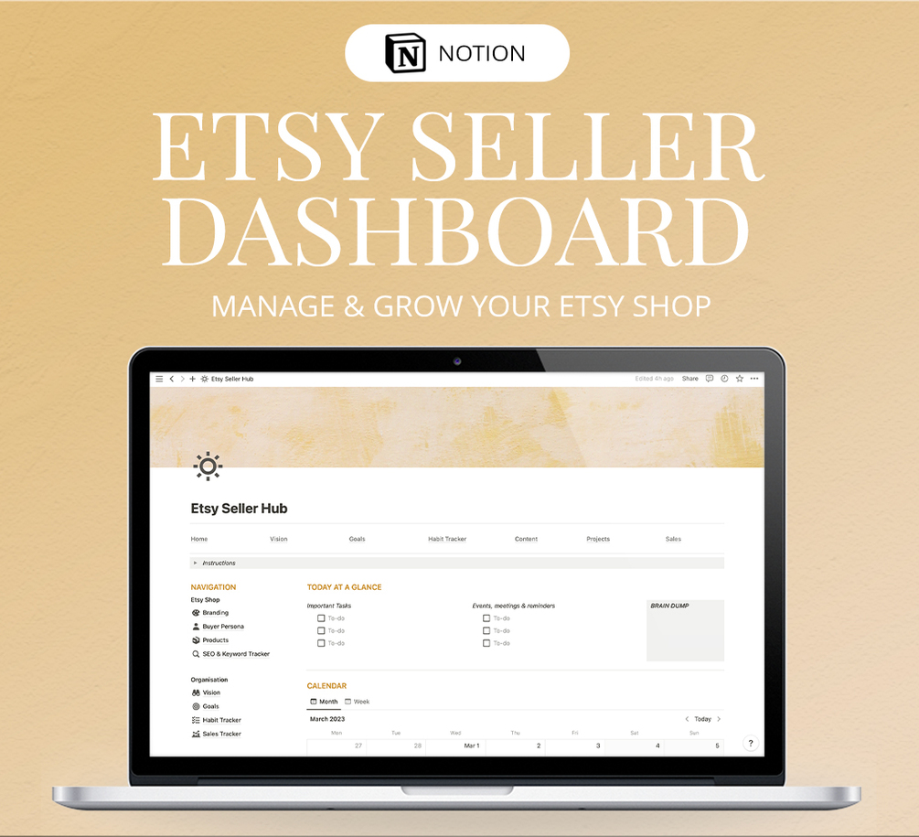Etsy Seller Notion Dashboard