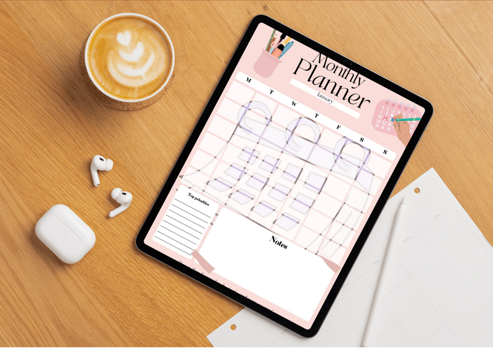 Floral Monthly Planner 2025 | Editable Canva Template | Printable ...