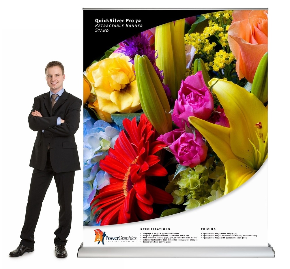 Quicksilver Pro 72 Retractable Banner Stand | Versatile Promotional Display