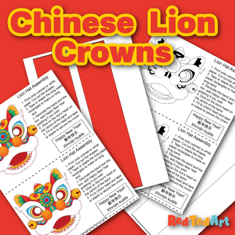 Chinese Lion Paper Crown (full set)