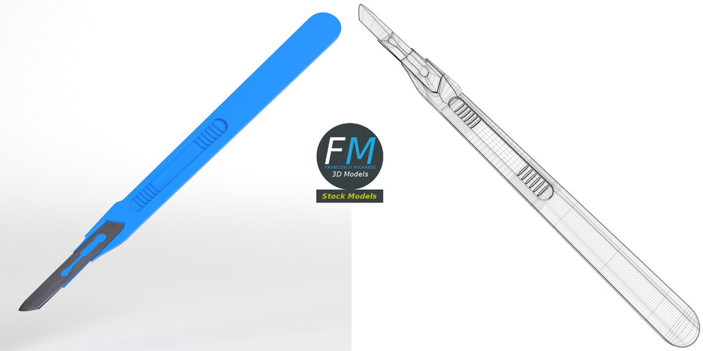 3D MODEL - Disposable scalpel 1