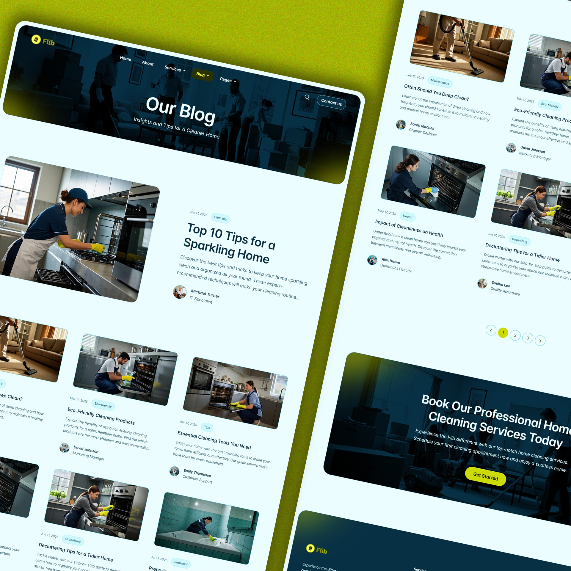Flib - Home Cleaning Services HTML Website Template For Spotless Results
