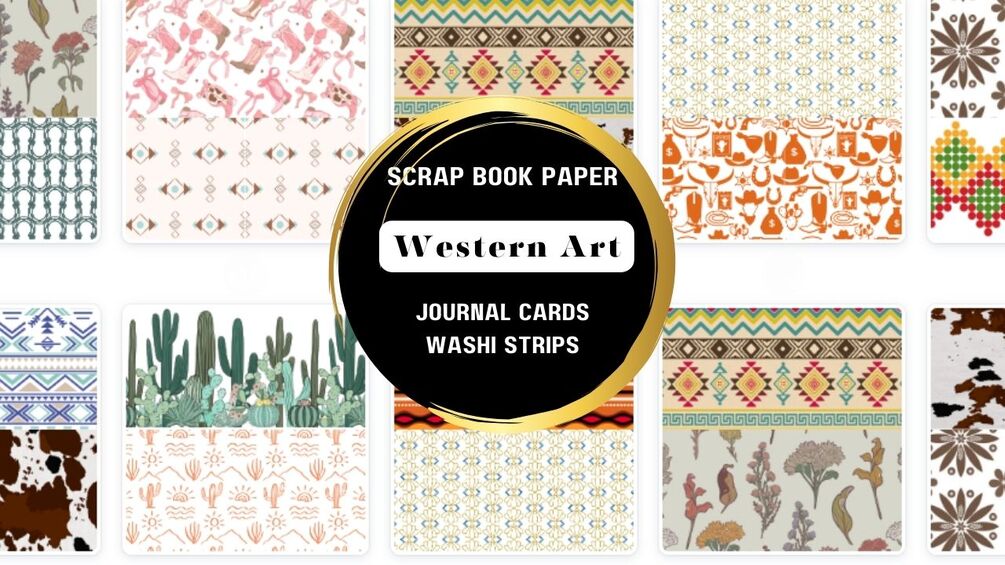 Western Art Scrap Paper Book Digital Download