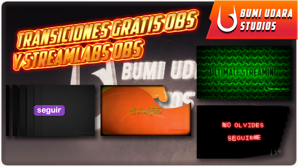 Pack de Transiciones gratis OBS STREAM - Bumi Udara Studios