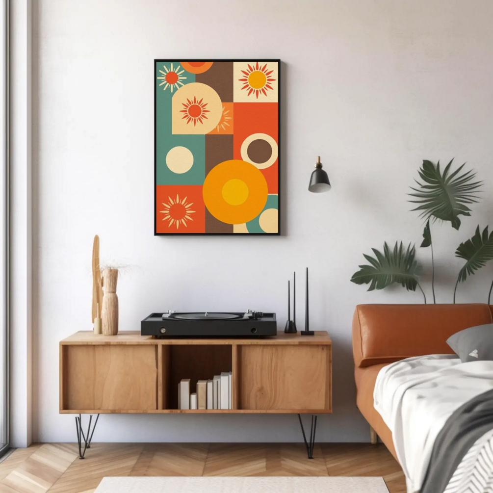 Boho Sunset Geometry Digital Wall Art