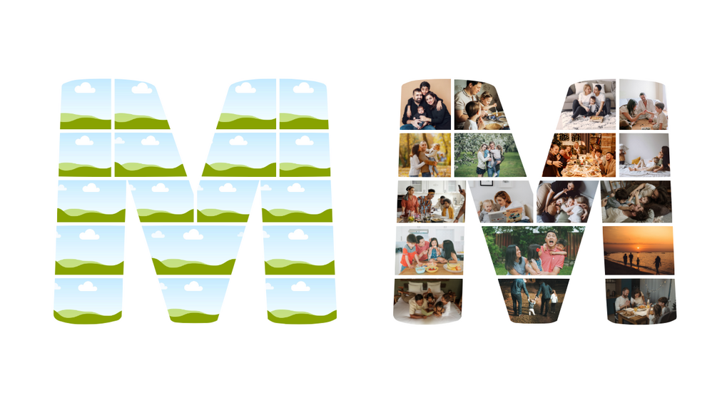 Alphabet M Photo Collage Template Alphabet Card Editable Canva Design ...