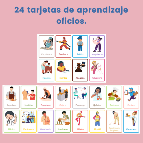 24 tarjetas de oficios