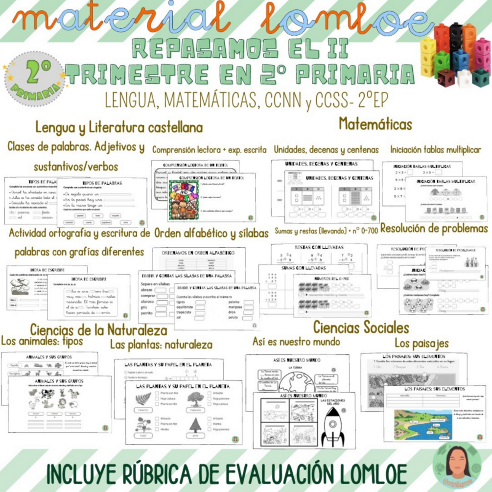 PACK REPASO II TRIMESTRE- 1º EP
