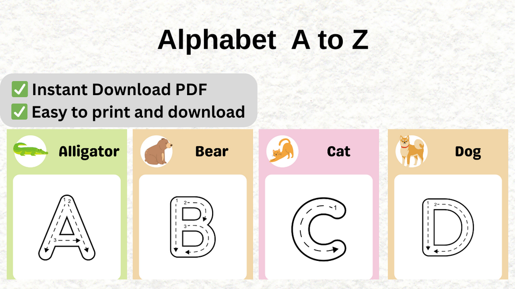 Baby's First ABC Book, Printable Alphabet Coloring Book Pages, First ...