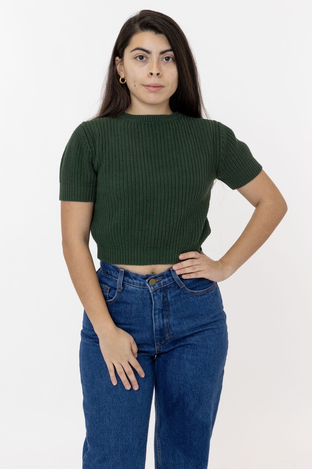Fisherman Cropped Tee (Forest Green)