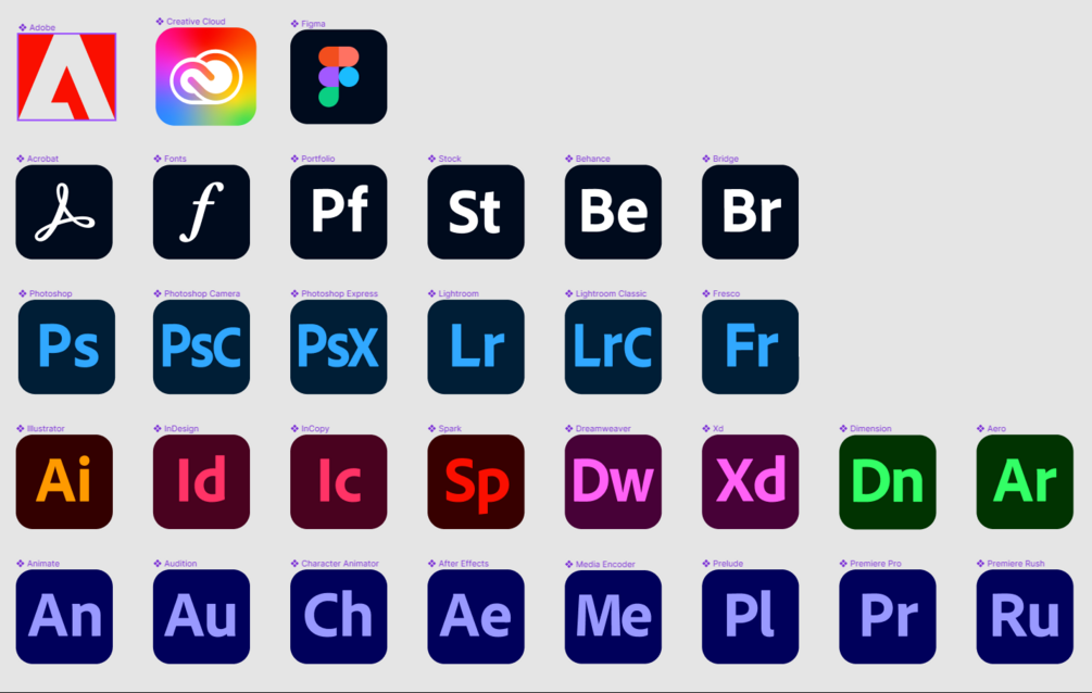 all adobe icon pack