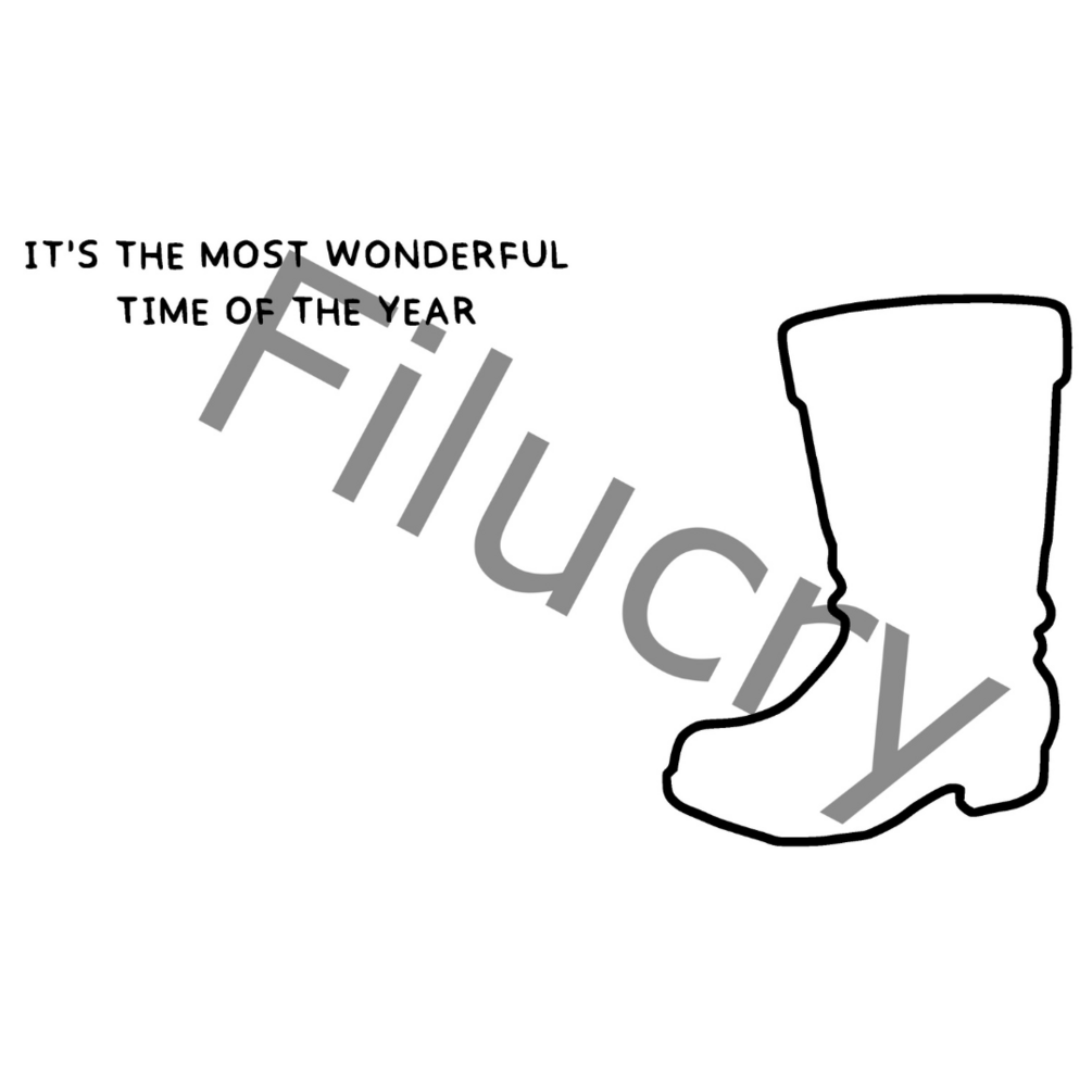 It's the most wonderful time of the year santa's boot outline SVG, PNG ...