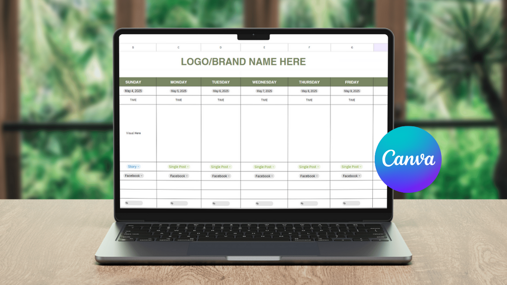 Content Calendar Template in Canva