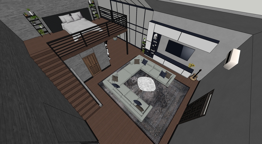 [3D Model] Loft Bedroom (interior) - for Comics / Webtoons