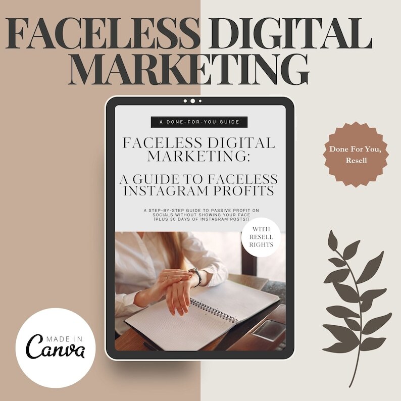 Faceless Digital Marketing - "A Guide to Faceless Instagram Profits"