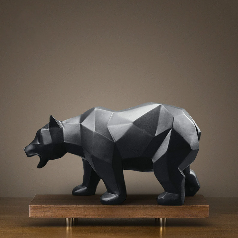 Minimalistic Bear Sculpture | Bear Statue | Geometric Grizzly Bear ...
