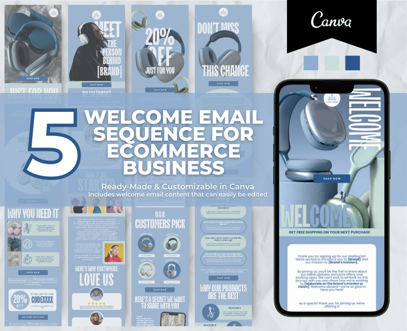 Editable Electronics Welcome Email Sequence Template for Klaviyo ...