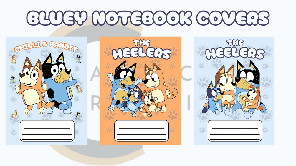 8 BLUEY designs notebook cover for kids